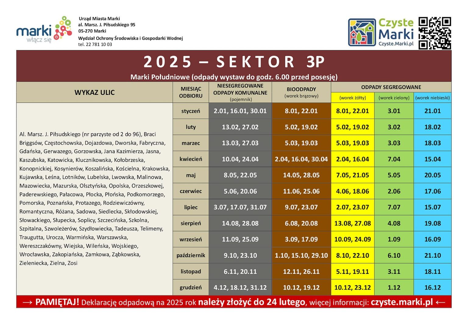 Marki - harmonogram odbioru odpadów 2025 - Życie Powiatu na Mazowszu